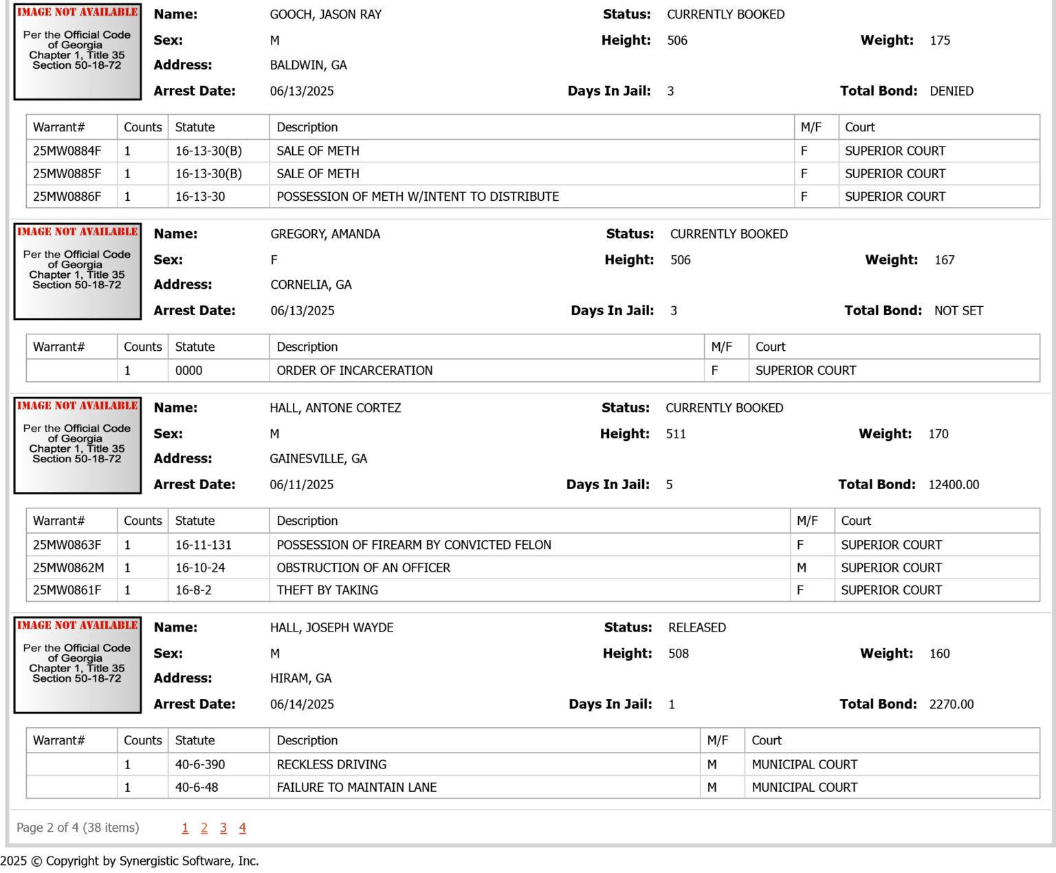 Habersham County Sheriff’s Office Arrest Report 6/8– 6/15/2025 ...